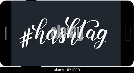 hashtag brush calligraphy Stock Vector Image & Art - Alamy