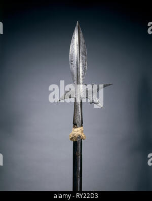Halberd, c. 1580. Germany, late 16th Century. Steel; leaf-shaped head ...