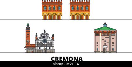 Italy, Cremona. City skyline, architecture, buildings, streets ...
