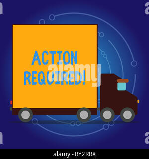 Writing note showing Action Required. Business concept for Regard an ...