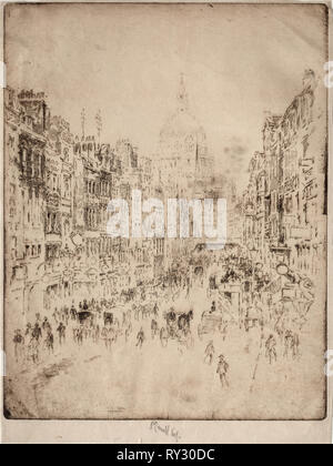 Fleet Street, Up to St. Paul's, 1896. Joseph Pennell (American, 1857 ...