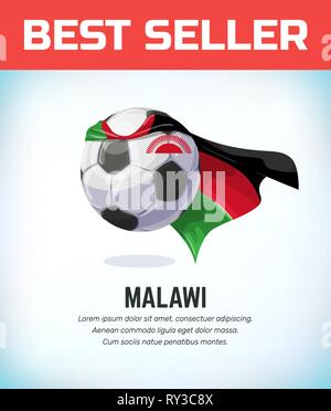 Soccer ball with the Malawi flag, football sport equipment. Vector ...