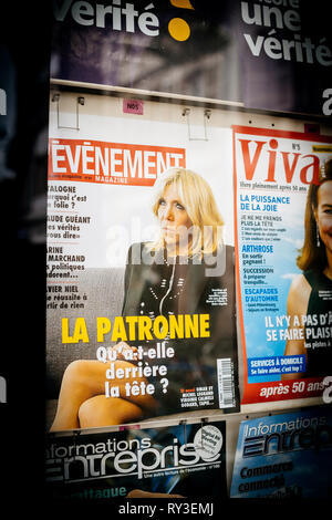 Brigitte Trogneux, wife of Emmanuel Macron. Former French Economy ...