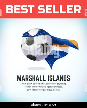 Football ball with Marshall Islands flag pattern, soccer ball with flag ...