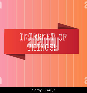 Writing note showing Internet Of Things. Business photo showcasing ...