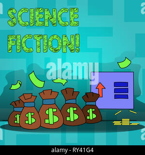 Text sign showing Science Fiction. Business photo showcasing Fantasy ...