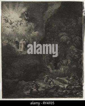 The Angel Appearing to the Shepherds 1634 Rembrandt (Rembrandt van Rijn ...