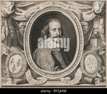Cardinal Mazarin, 1660. Robert Nanteuil (French, 1623-1678). Engraving ...