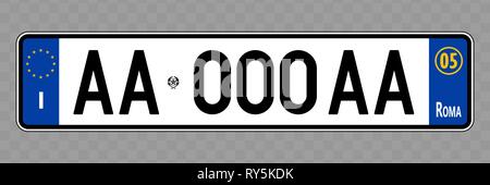 Italy car plate. Vehicle registration number Stock Vector Image & Art ...