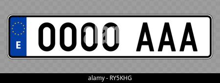 Spain car plate. Vehicle registration number Stock Vector Image & Art ...