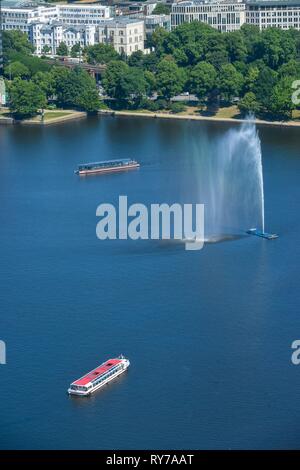 Germany, Hamburg, Germany, Hamburg, Inner Alster Lake at sunset Stock ...