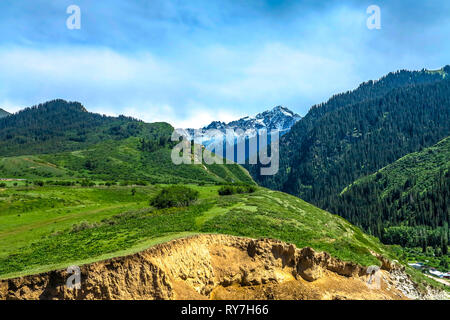 Jeti Oguz Resort Landscape with Forest Terskey Ala Too Mountain Range ...