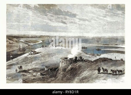 The Isthmus of Suez Maritime Canal: Lake Menzaleh 1869 Stock Photo - Alamy