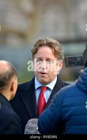 Marcus Fysh MP (Con: Yeovil) being interviewed on College Green ...