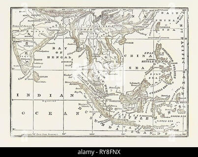 Map of the Strait of Malacca Stock Photo - Alamy
