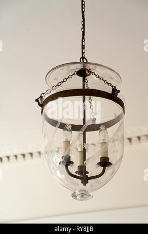 Close-up of Old metal and glass Ceiling Light Stock Photo - Alamy