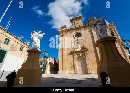 Beautiful sandstone sacral architecture of the Parich Church in Balzan ...