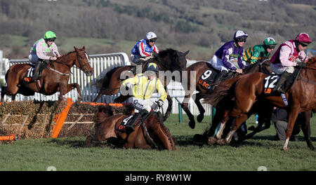 Champayne Lady ridden by jockey Donagh Meyler goes down in the OLBG ...