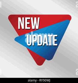 New update label or sticker on white background, vector illustration ...