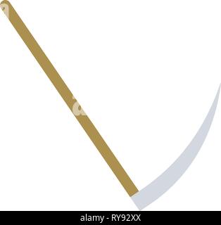 Scythe Icon. Flat Color Design. Vector Illustration Stock Vector Image ...