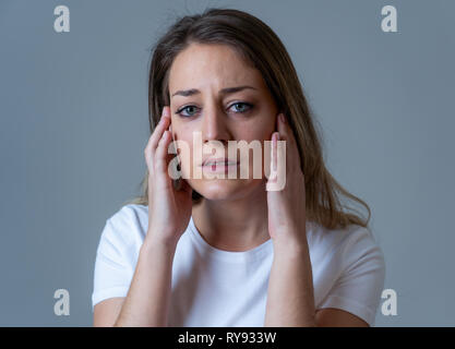 Cheerless upset woman crying Stock Photo - Alamy