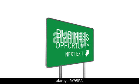 Business Opportunities Next Exit Green Road Sign With Direction Arrow ...