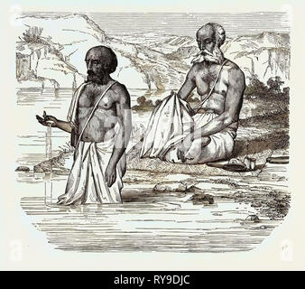 BRAHMINS WORSHIPPING THE GANGES, INDIA. Hinduism Brahmin is a term in ...