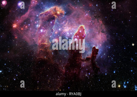 Cosmic landscape, colorful science fiction wallpaper with endless outer ...