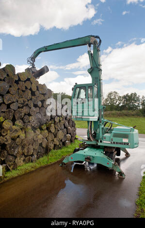 wood sawmill log crane timber Stock Photo - Alamy