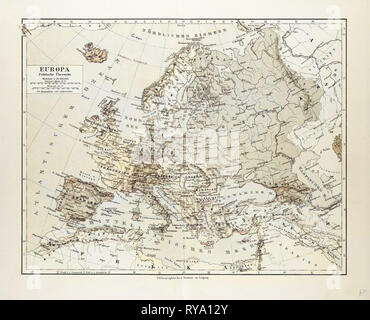 MAP OF EUROPE 1899 Stock Photo - Alamy