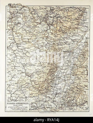 MAP OF ELSASS-LOTHRINGEN 1899 Stock Photo - Alamy