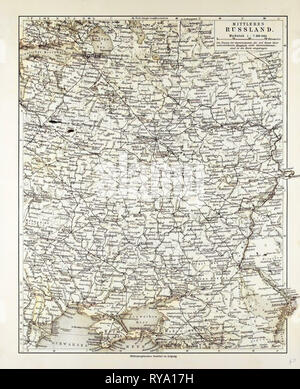 MAP OF CENTRAL RUSSIA 1899 Stock Photo - Alamy