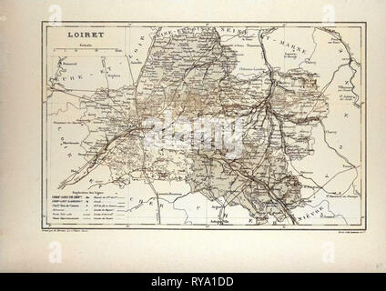 Map of Loiret France Stock Photo - Alamy