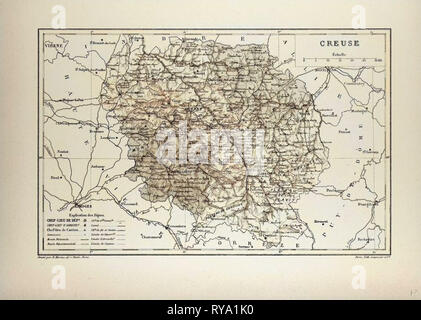 Map of Creuse France Stock Photo - Alamy