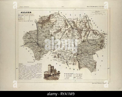 Map of Allier Stock Photo - Alamy