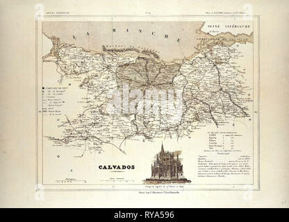 Map of Calvados France Stock Photo - Alamy