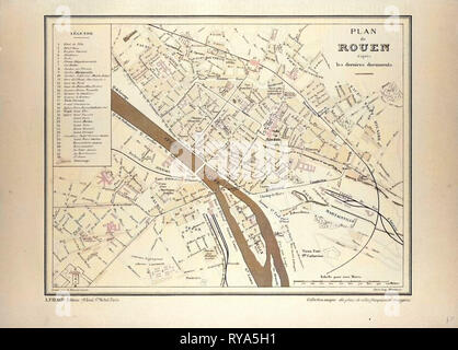 MAP OF ROUEN FRANCE Stock Photo - Alamy