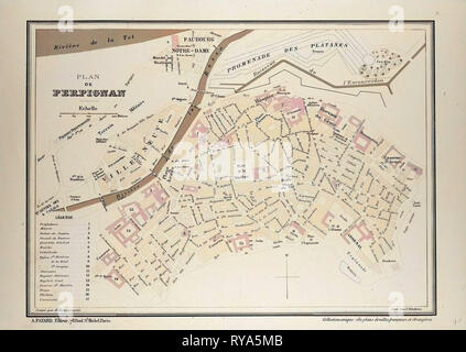 perpignan France map Stock Photo - Alamy