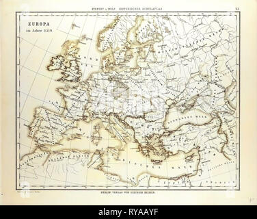 MAP OF EUROPE IN 1519 Stock Photo - Alamy
