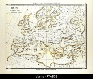 MAP OF EUROPE IN 1150 Stock Photo - Alamy