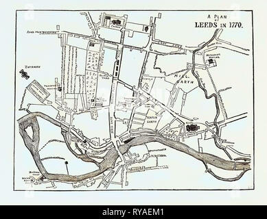 A PLAN OF LEEDS IN 1770, UK Stock Photo - Alamy