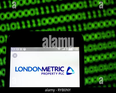 LondonMetric Property plc company logo seen displayed on smart phone ...