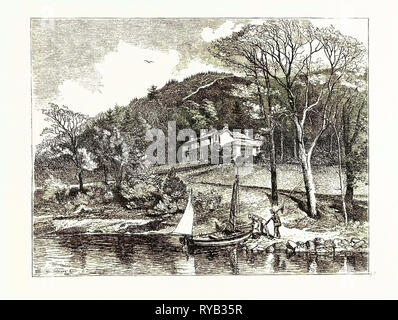 Mr John Ruskin Home Brantwood Coniston Lancashire England fishing Stock ...