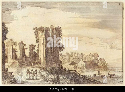 Ruin of the house Ter Kleef in Haarlem; Ruin of the house ter Kleef ...