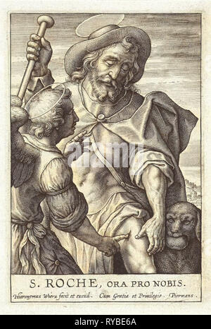 H. Rochus, Hieronymus Wierix, 1563 - before 1619 print Saint Rochus ...