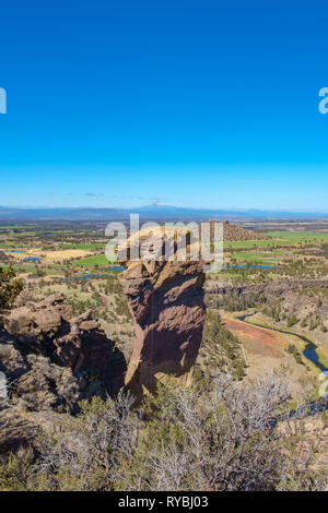 Monkey Face Rock formation at Smith Rock State Park in Central Oregon ...