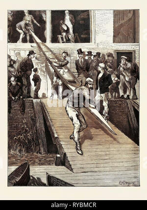 International boat race, American crew at Biffen's Yard, Old Victorian ...