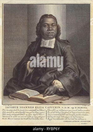 Portrait of Jacobus Elisa Johannes Capitein, Pieter Tanje, 1742, print ...