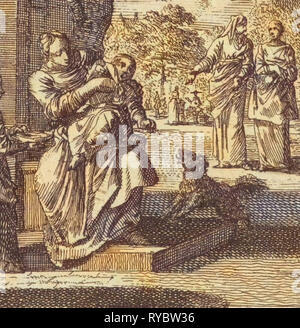 Mother washes her child on the sidewalk in front of the house, Jan ...