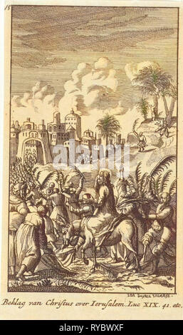 Christ predicts the destruction of Jerusalem, Anonymous, After Jan Luyken, 1720 print paper ...